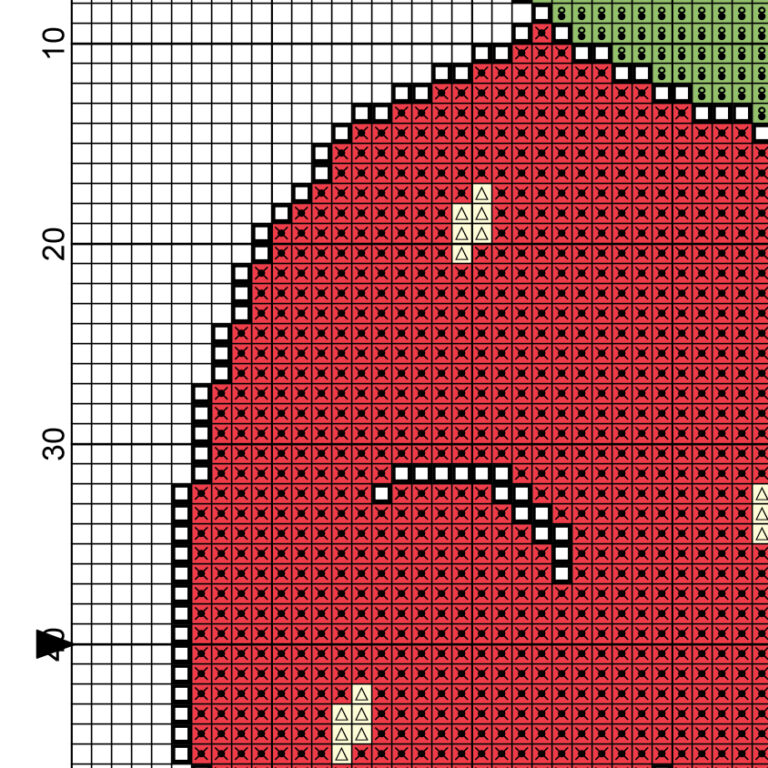 Strawberry Outline Cross Stitch Pattern – Daily Cross Stitch