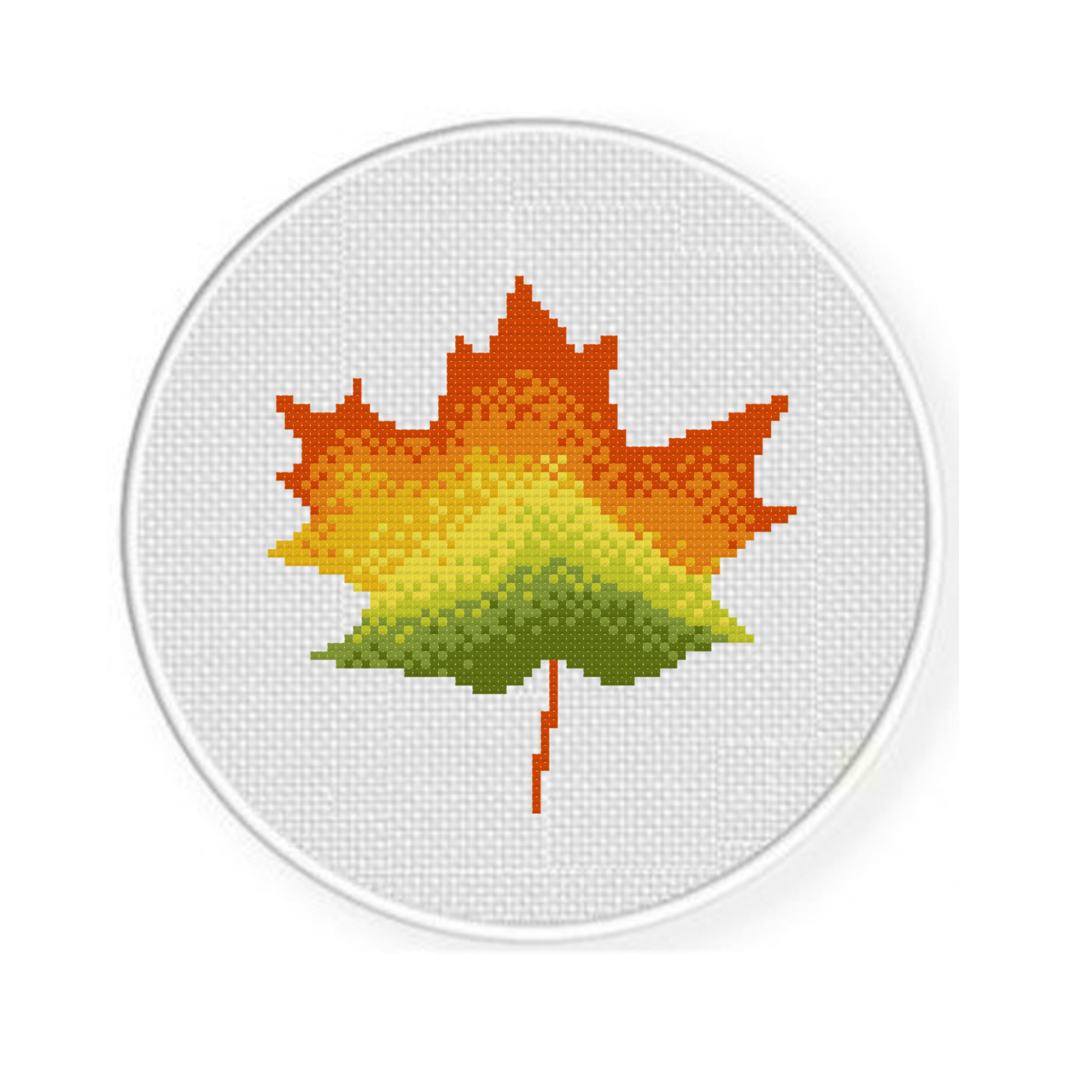 Gradient Fall Leaf Cross Stitch Pattern – Daily Cross Stitch