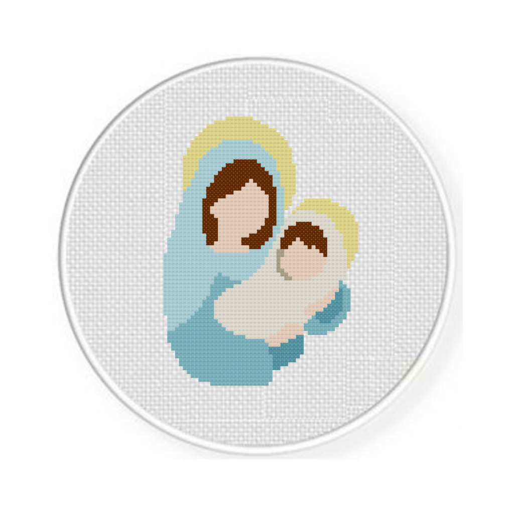 Mary and Baby Jesus Cross Stitch Pattern – Daily Cross Stitch