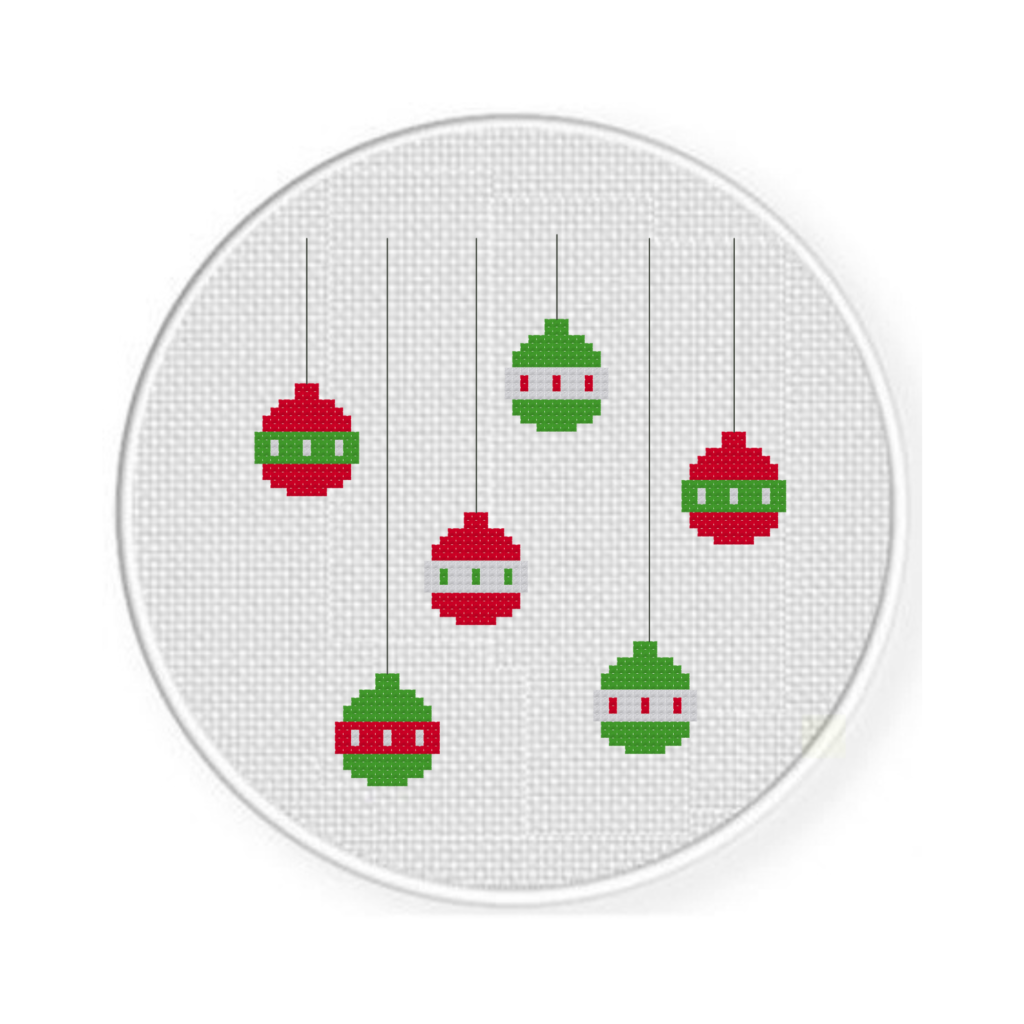 Hanging Holiday Baubles Cross Stitch Pattern – Daily Cross Stitch