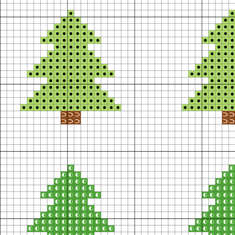 Mini Pine Trees Cross Stitch Pattern – Daily Cross Stitch