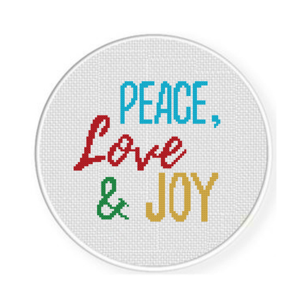 Peace, Love and Joy Cross Stitch Pattern – Daily Cross Stitch