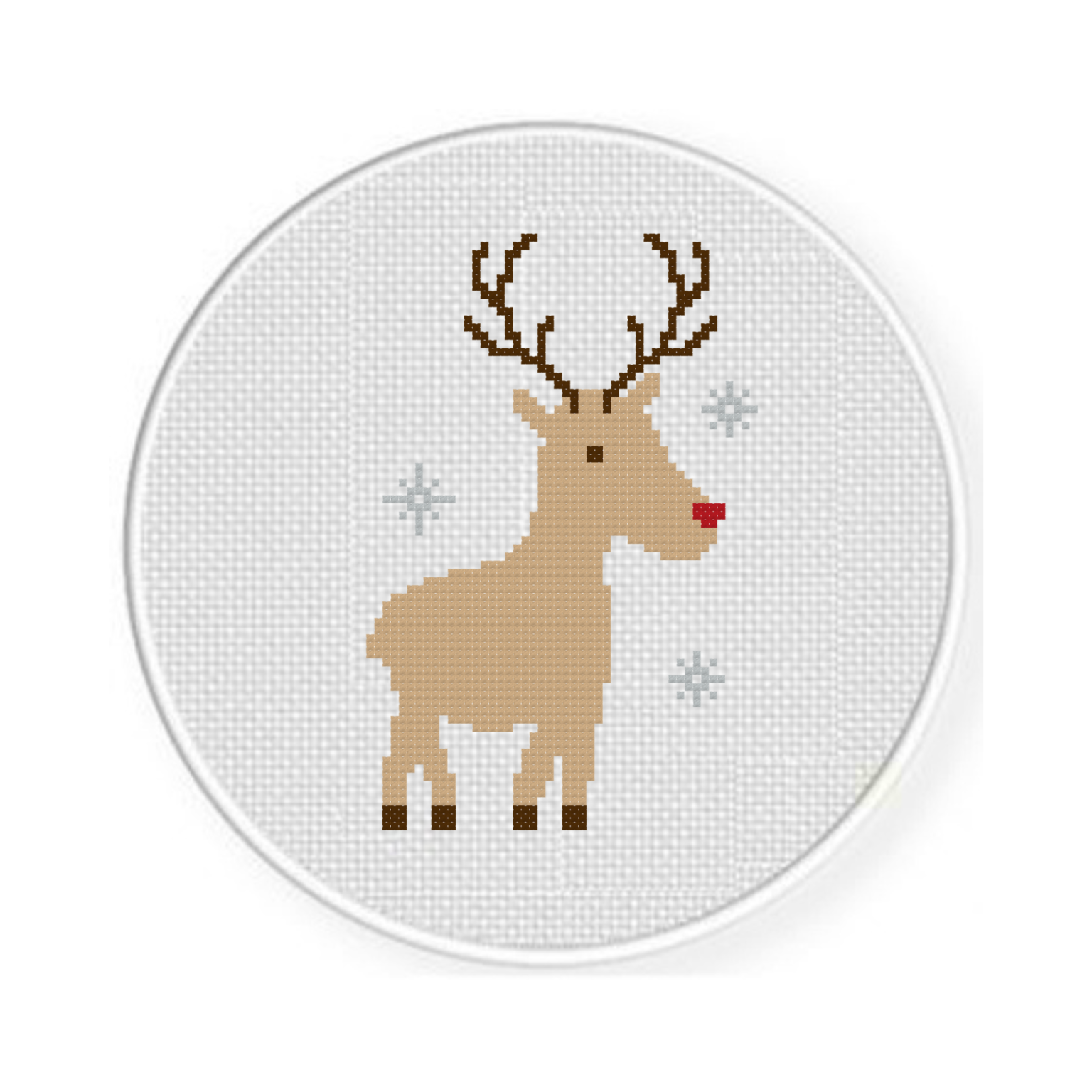 Red Nosed Reindeer Cross Stitch Pattern – Daily Cross Stitch