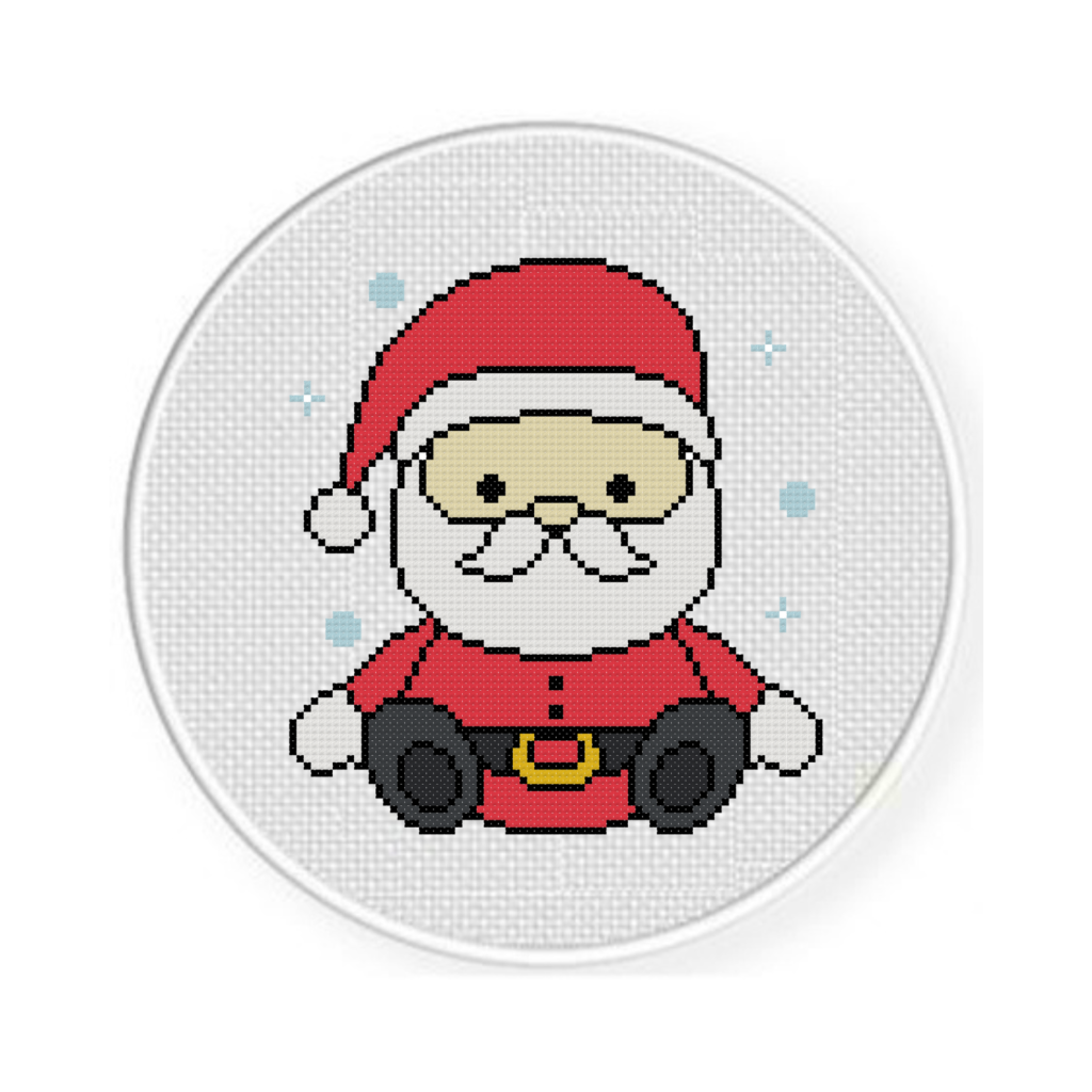 Cute Sitting Santa Cross Stitch Pattern – Daily Cross Stitch
