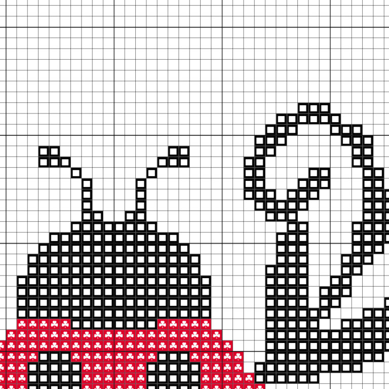 Ladybug Deco Cross Stitch Pattern – Daily Cross Stitch