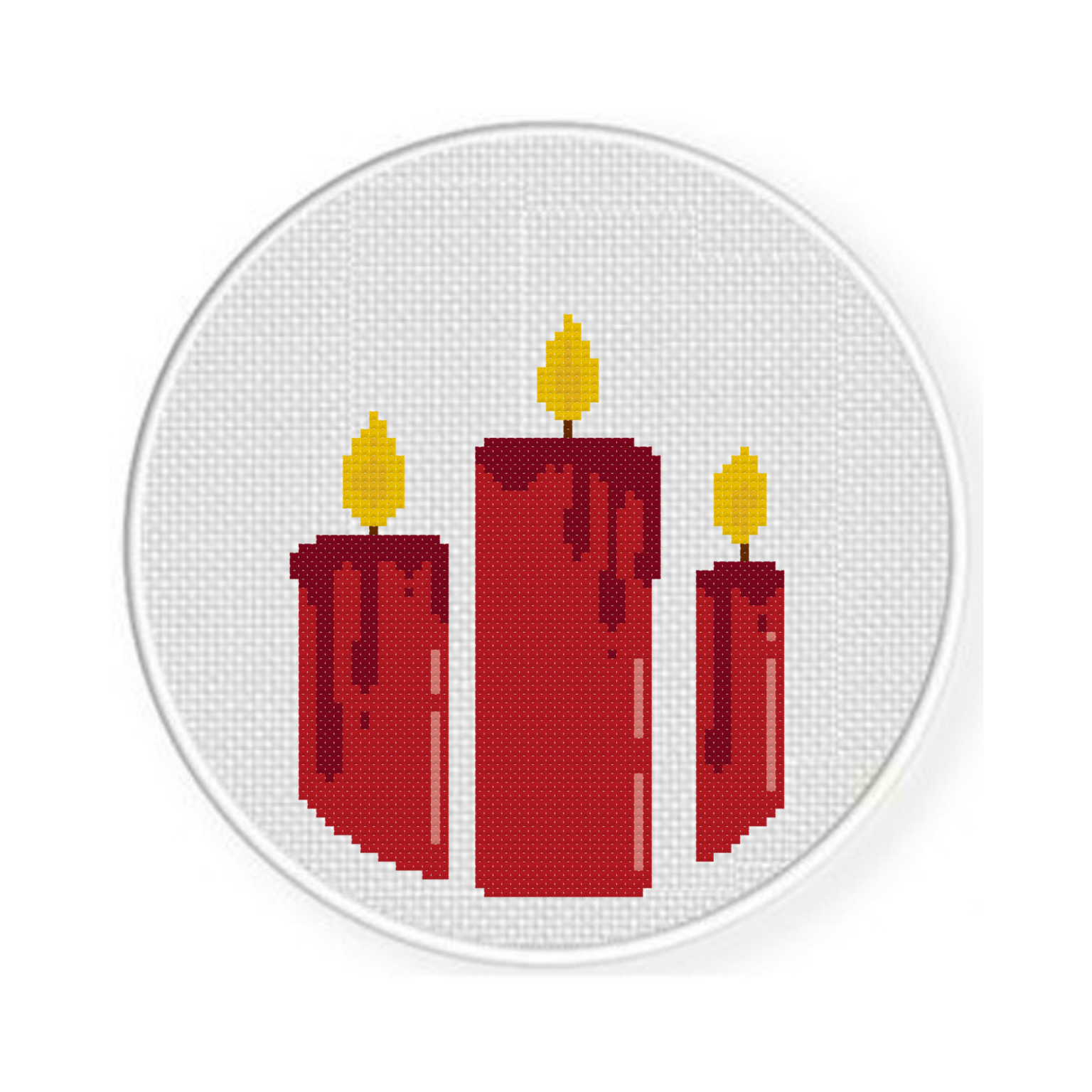 Three Red Candles Cross Stitch Pattern – Daily Cross Stitch