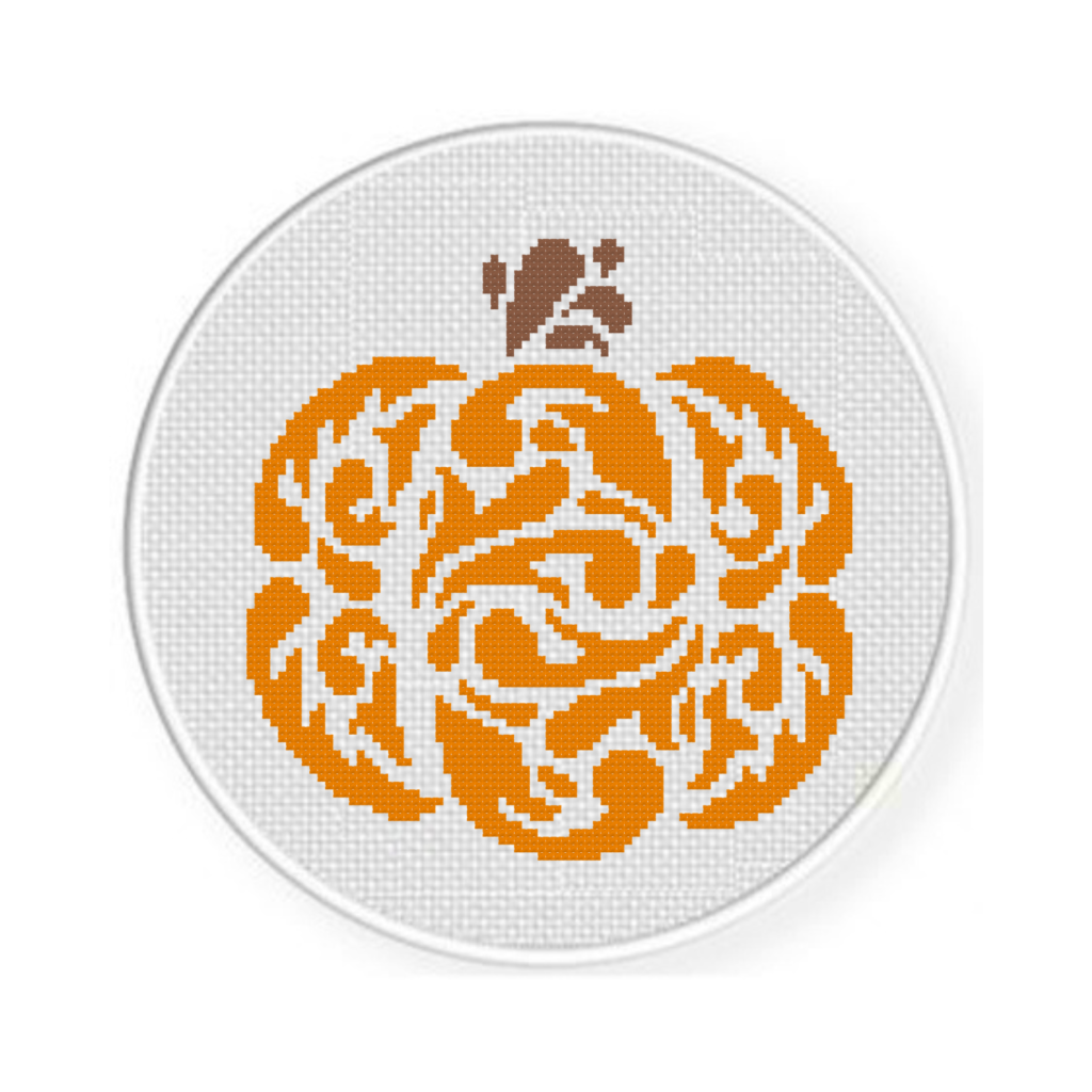 Fanciful Pumpkin Cross Stitch Pattern – Daily Cross Stitch