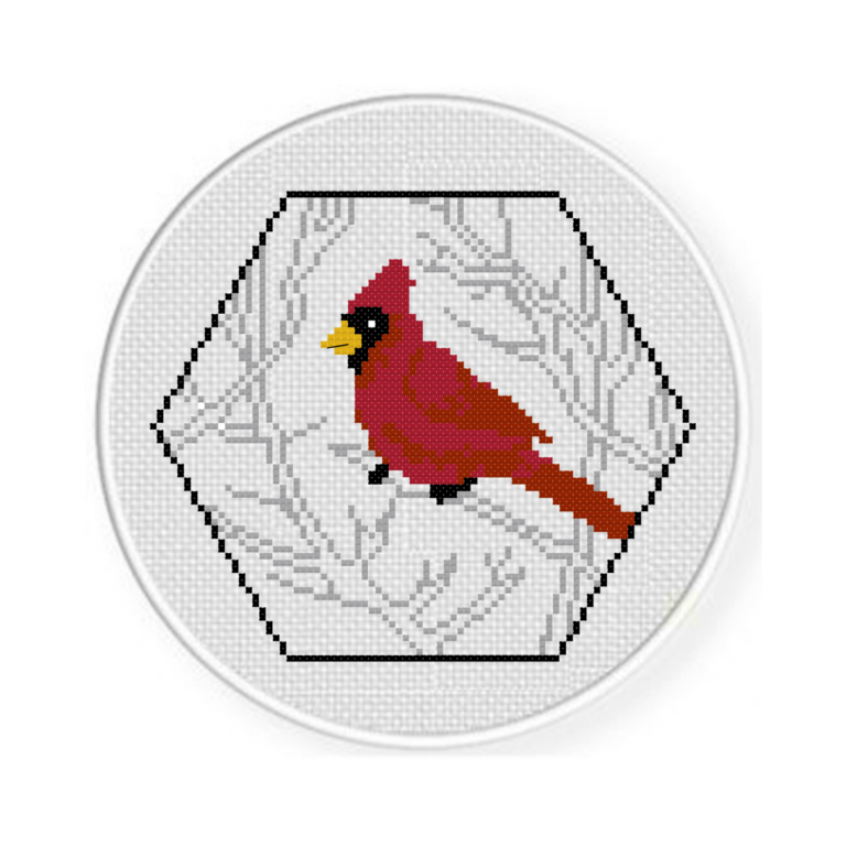 Cardinal Branch Cross Stitch Pattern – Daily Cross Stitch