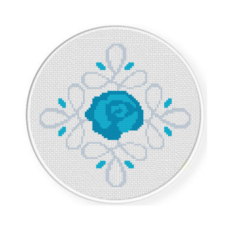 Winter Blue Rose Stitch Pattern – Daily Cross Stitch