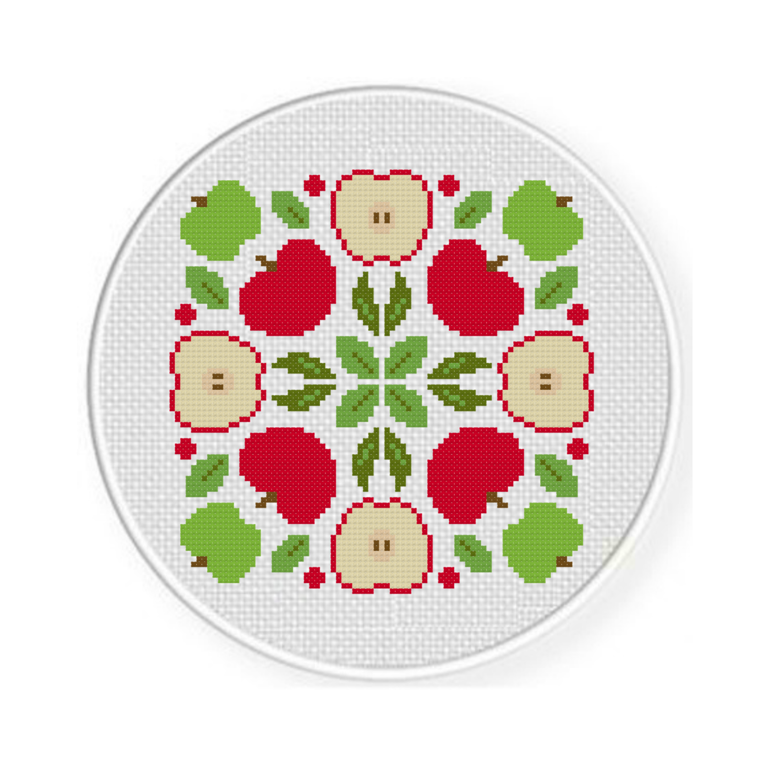 Apple Square Cross Stitch Pattern – Daily Cross Stitch