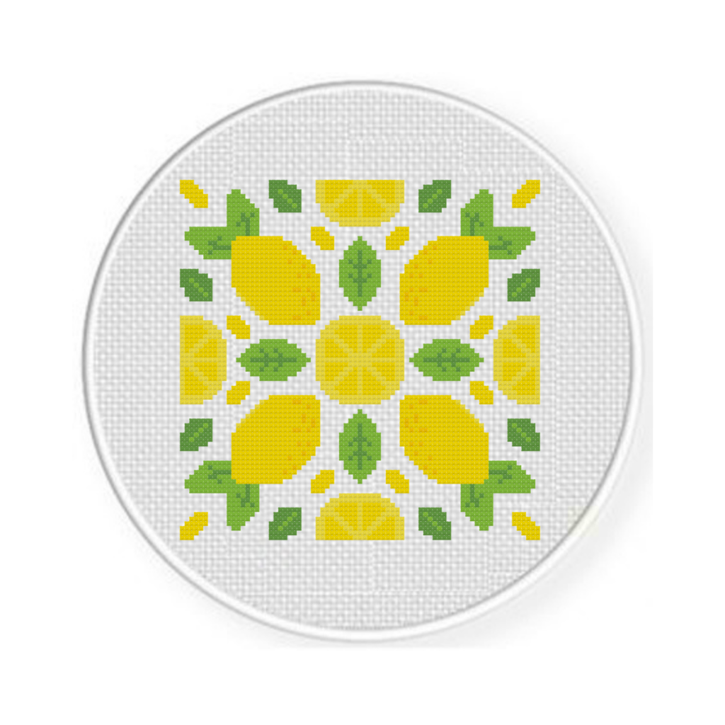 Lemon Square Cross Stitch Pattern – Daily Cross Stitch