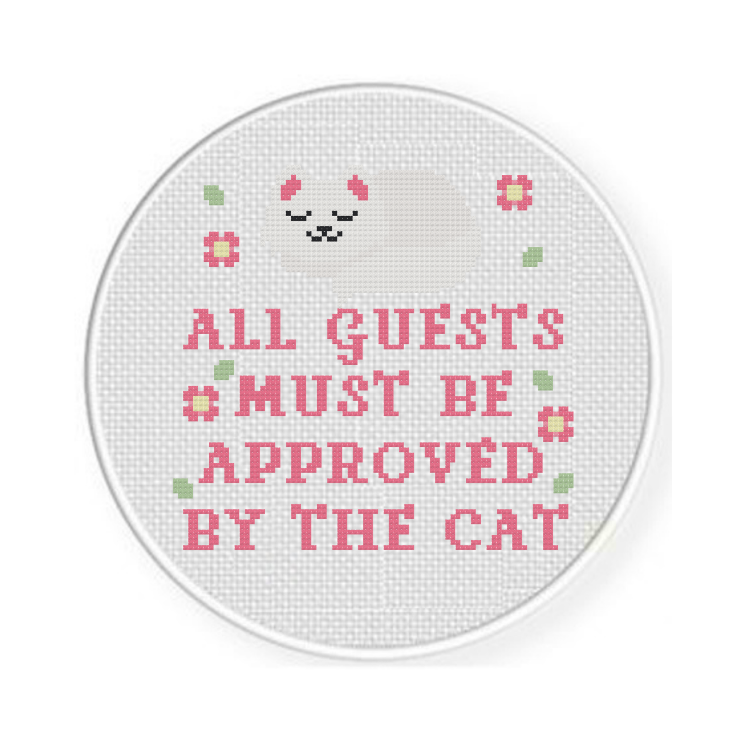 All Guests Must Be Approved By The Cat Cross Stitch Pattern – Daily ...
