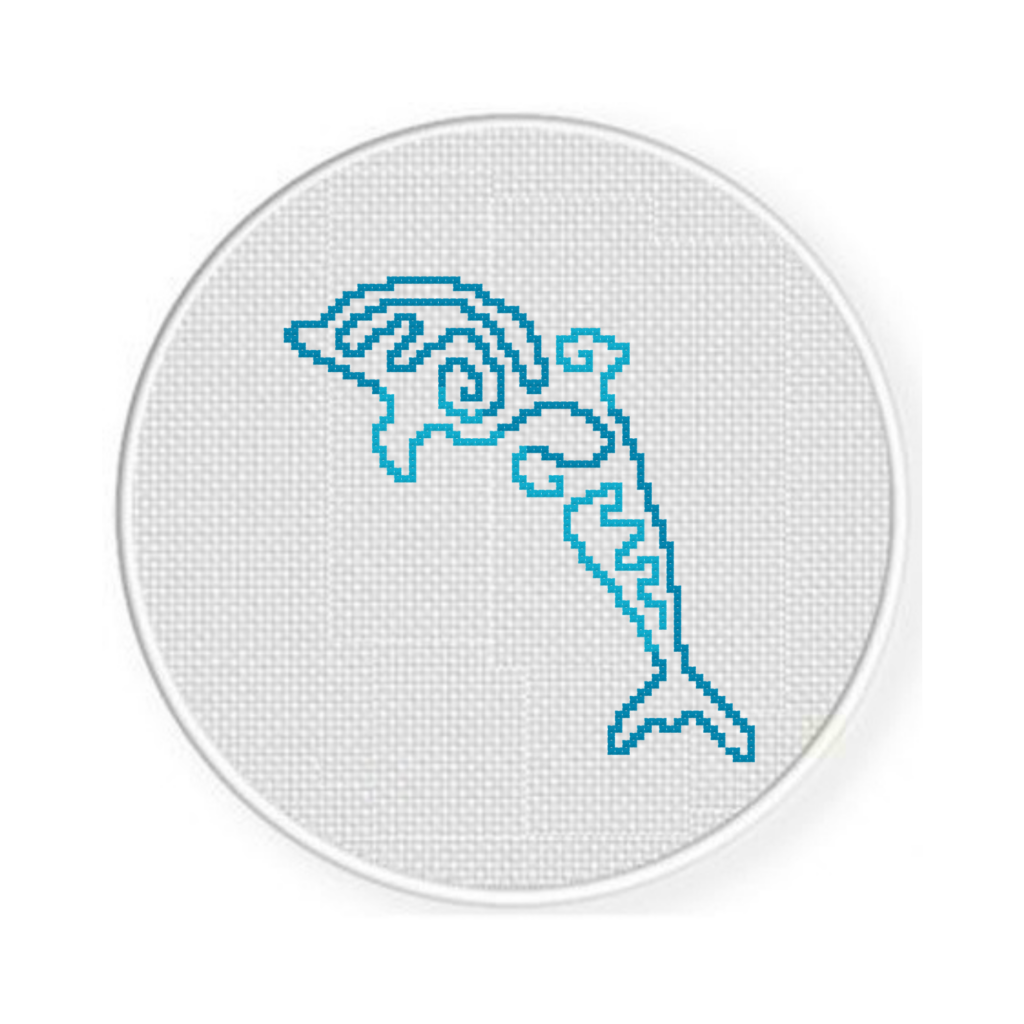 Line Art Dolphin Cross Stitch Pattern – Daily Cross Stitch