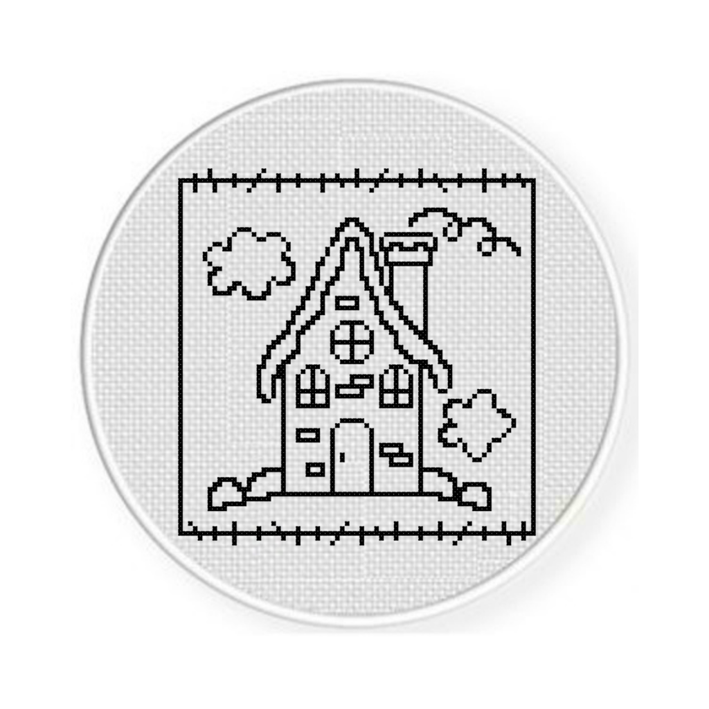 House Patch Cross Stitch Pattern – Daily Cross Stitch