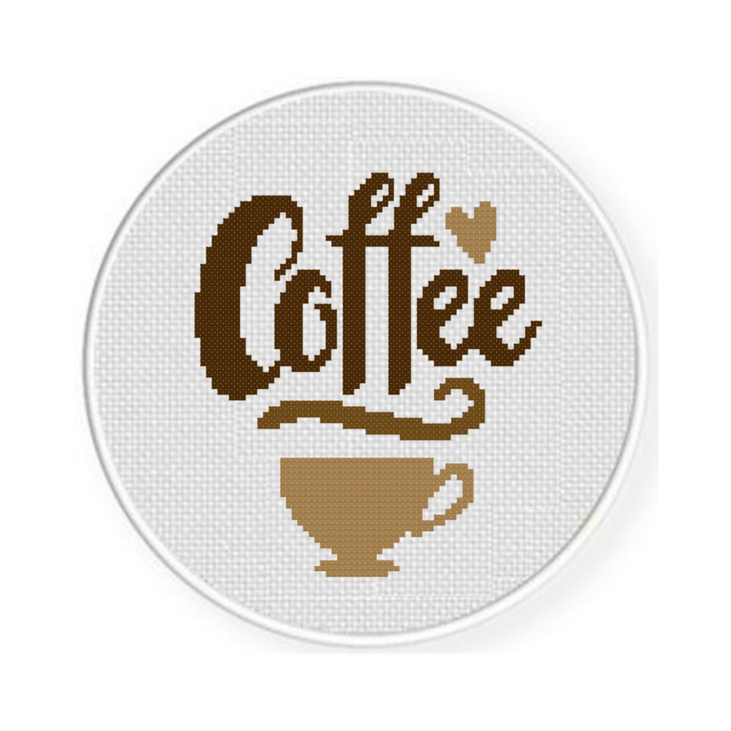 Coffee Typography Cross Stitch Pattern – Daily Cross Stitch