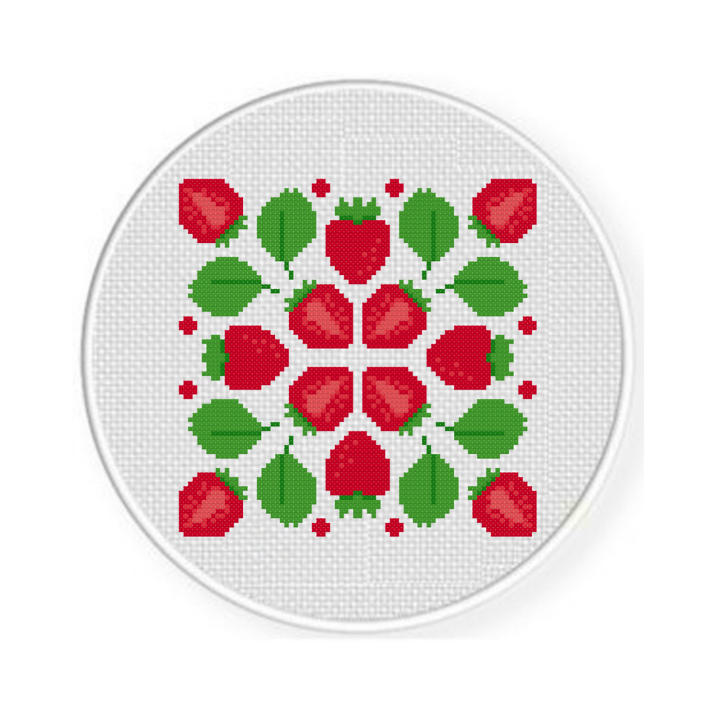 Strawberry Square Cross Stitch Pattern – Daily Cross Stitch