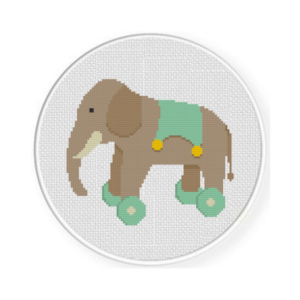 Elephant Vintage Toy Cross Stitch Pattern – Daily Cross Stitch