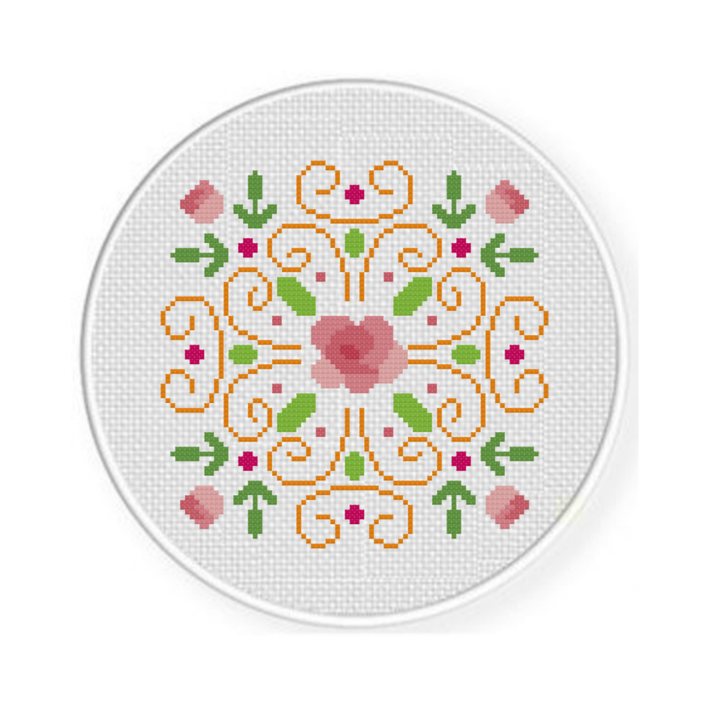 Easter Rose Block Cross Stitch Pattern – Daily Cross Stitch