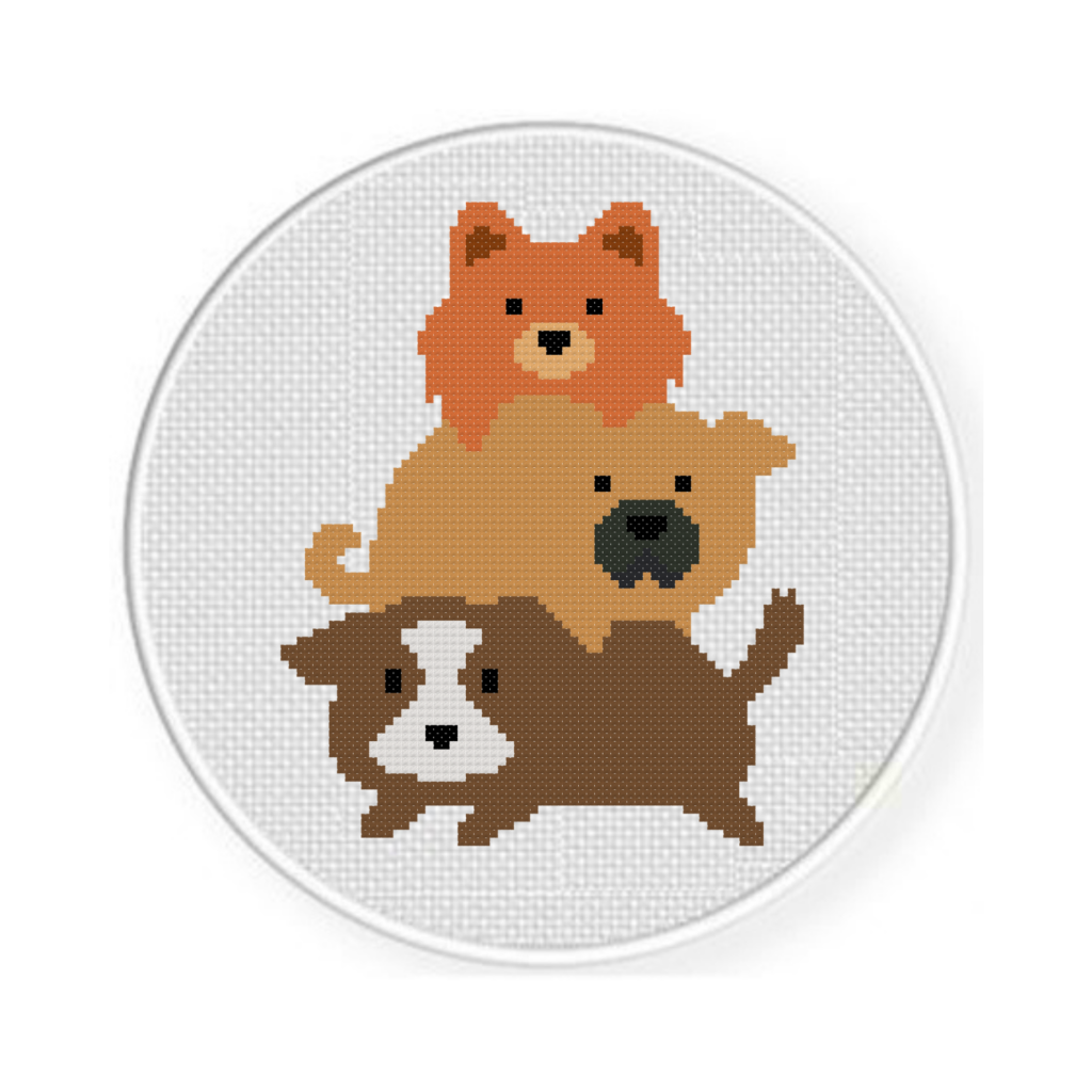 Puppy Stack Cross Stitch Pattern – Daily Cross Stitch