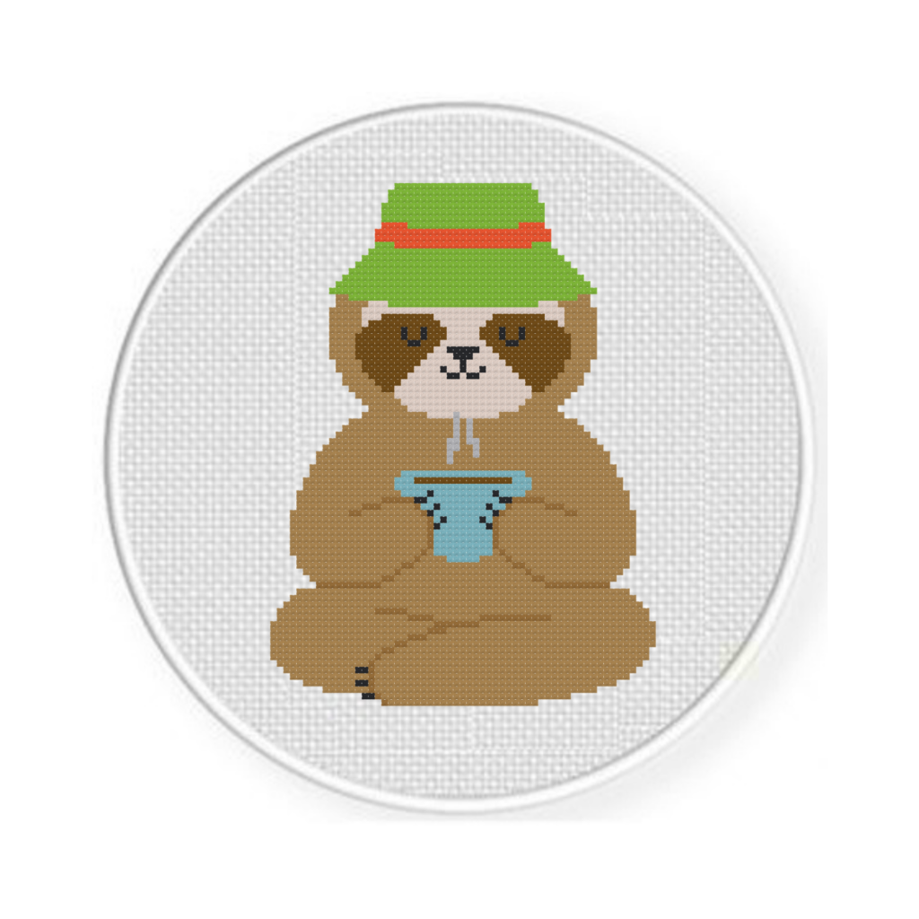 Coffee Sloth Cross Stitch Pattern – Daily Cross Stitch