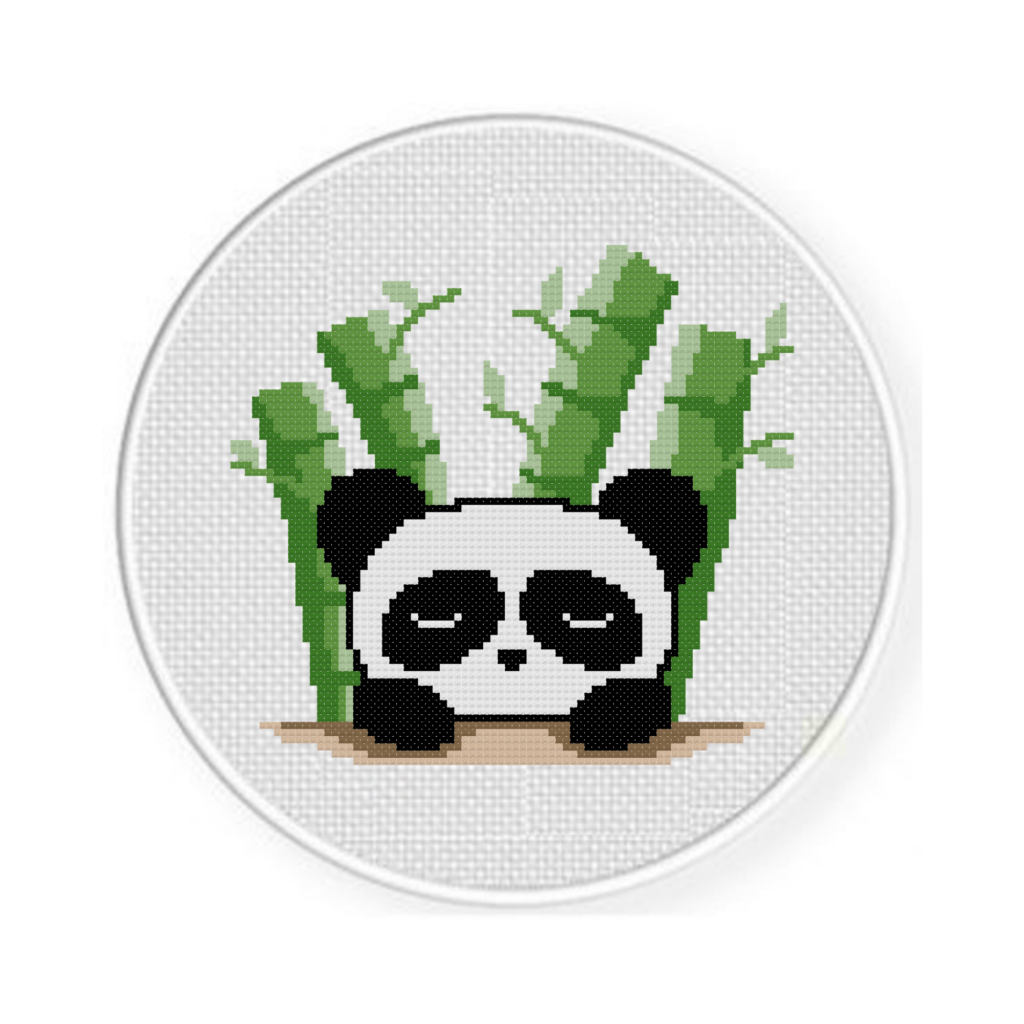 Panda with Bamboo Cross Stitch Pattern – Daily Cross Stitch