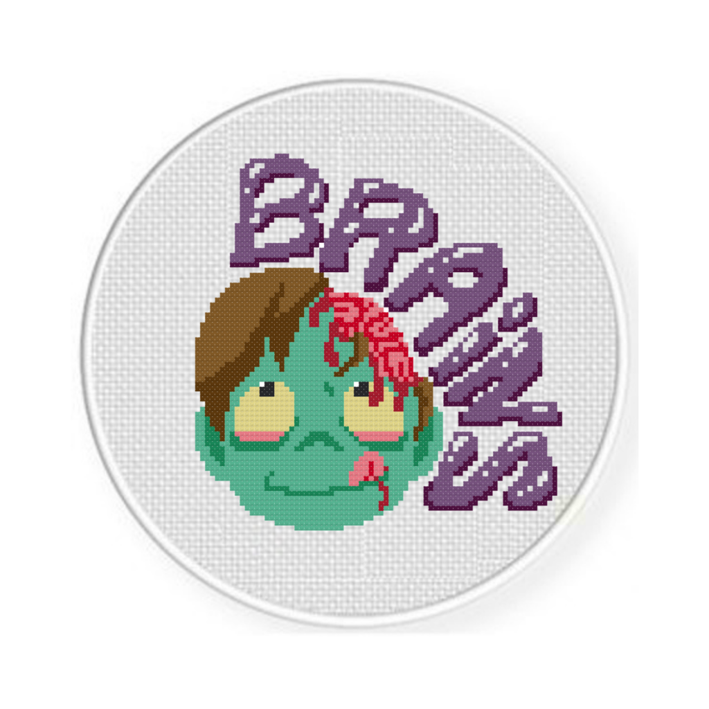 Zombie Brain Cross Stitch Pattern – Daily Cross Stitch