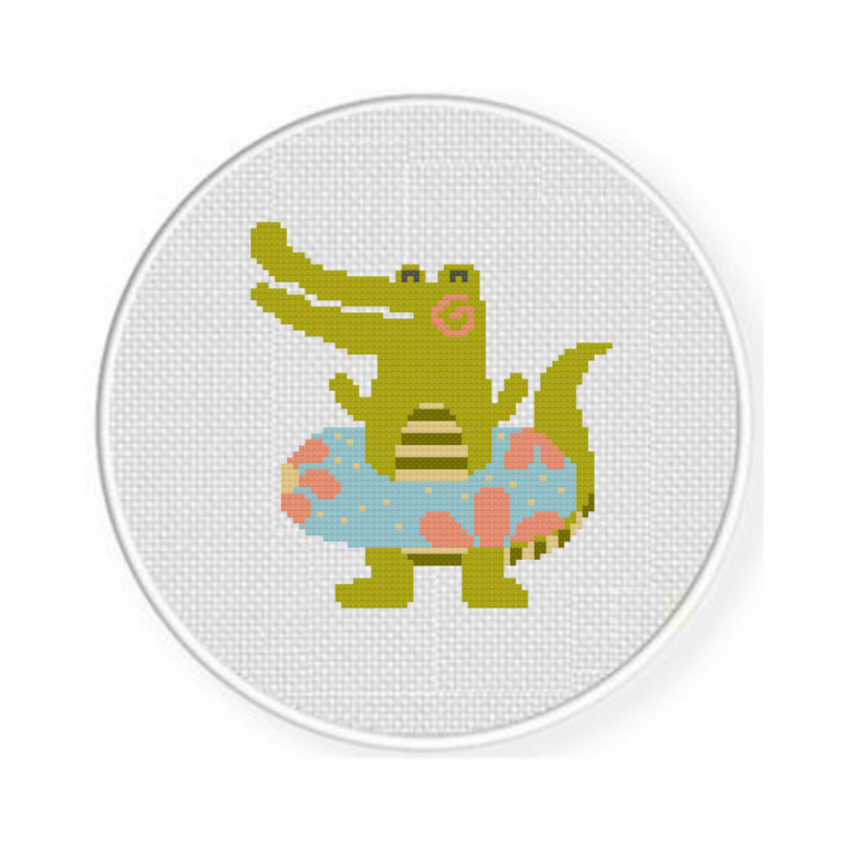 Croco Swim Time Cross Stitch Pattern – Daily Cross Stitch