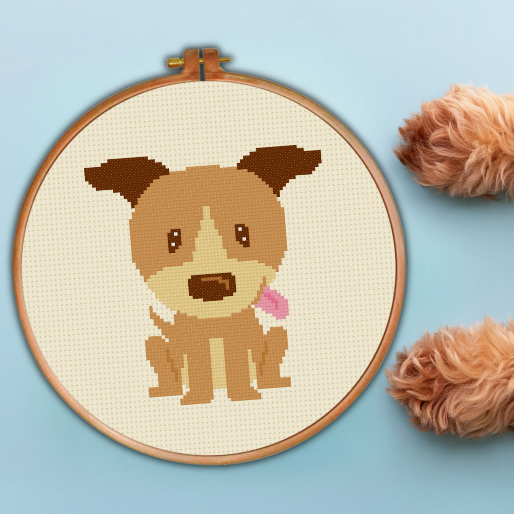 Brown Dog Cross Stitch Pattern – Daily Cross Stitch