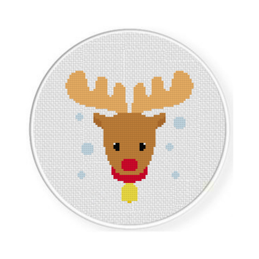 Red Nose Reindeer Cross Stitch Pattern – Daily Cross Stitch