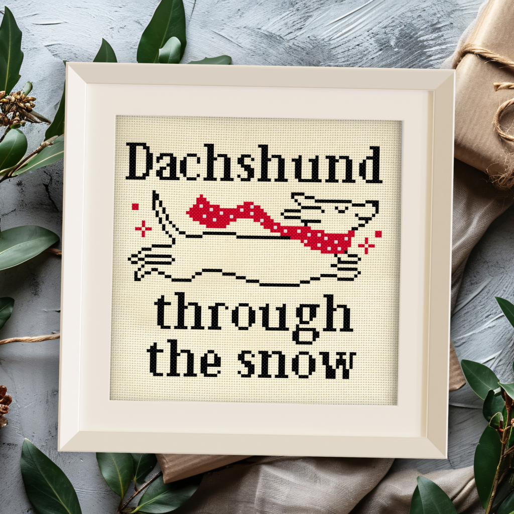 Dachshund Through The Snow Cross Stitch Pattern – Daily Cross Stitch